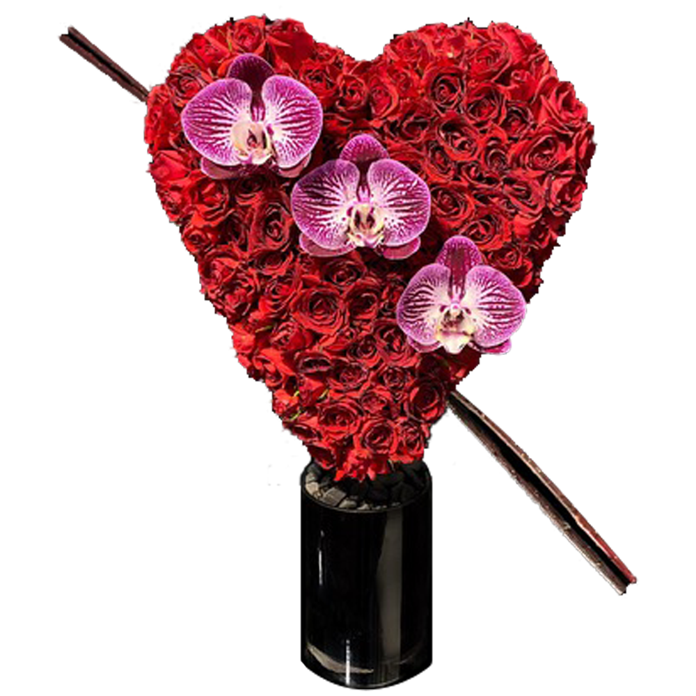 Red Roses with Purple Orchids - Ready to Be Delivered Today – Amazing ...